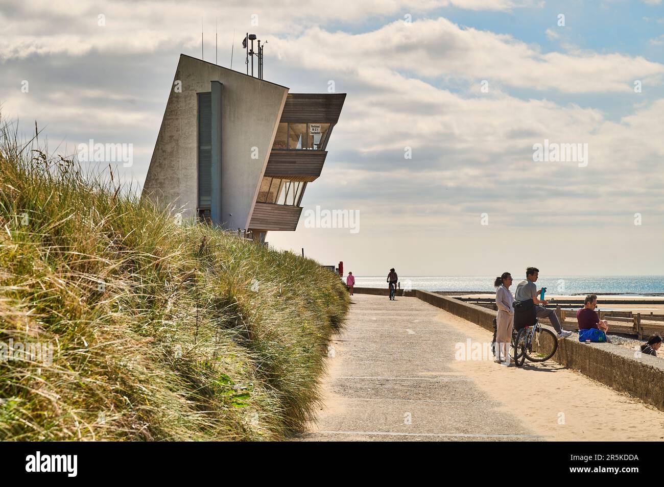 Rossall Point Tower on Fleetwood seafront in warm spring weather Stock ...
