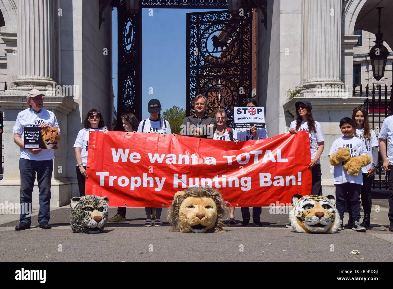 London, UK. 4th June 2023. Activists from the Campaign to Ban Trophy ...
