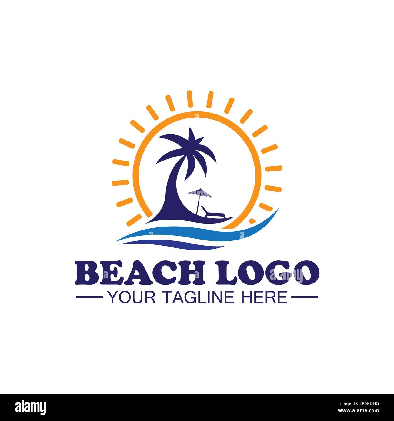 Beach logo design Vector template Stock Vector Image & Art - Alamy