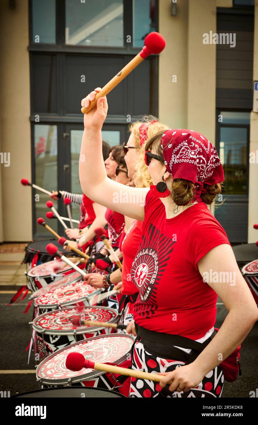 Batala samba and reggae drumming band Stock Photo - Alamy