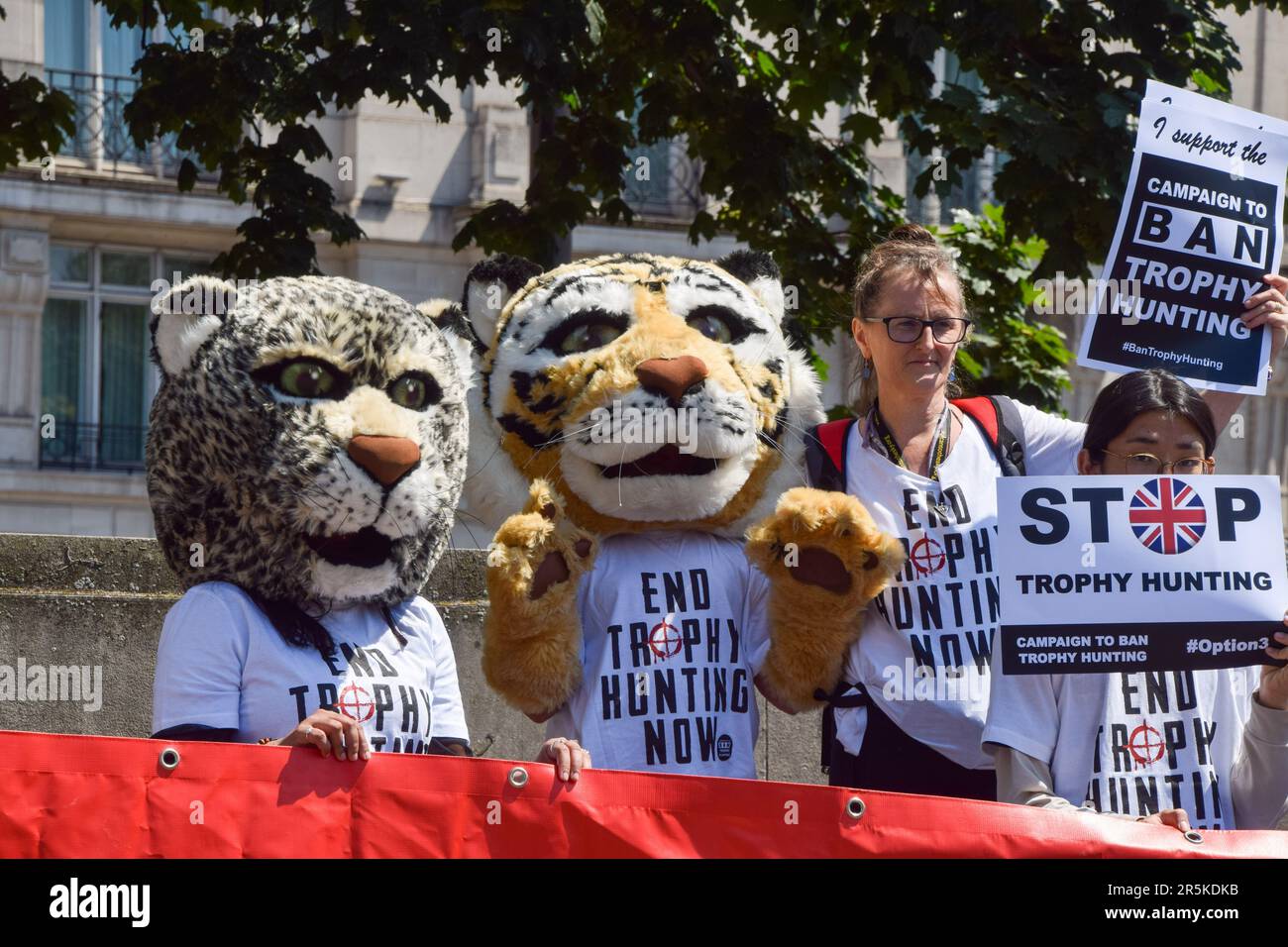 London, UK. 4th June 2023. Activists from the Campaign to Ban Trophy ...