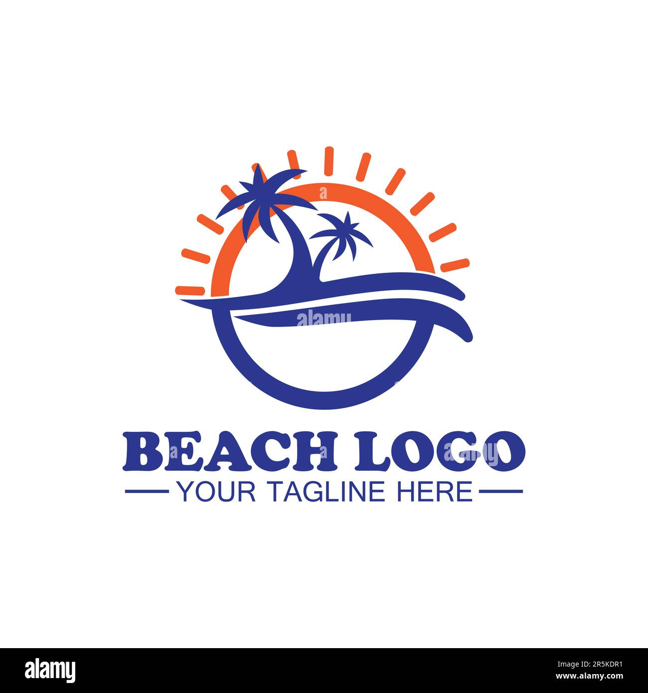 Beach logo design Vector template Stock Vector Image & Art - Alamy