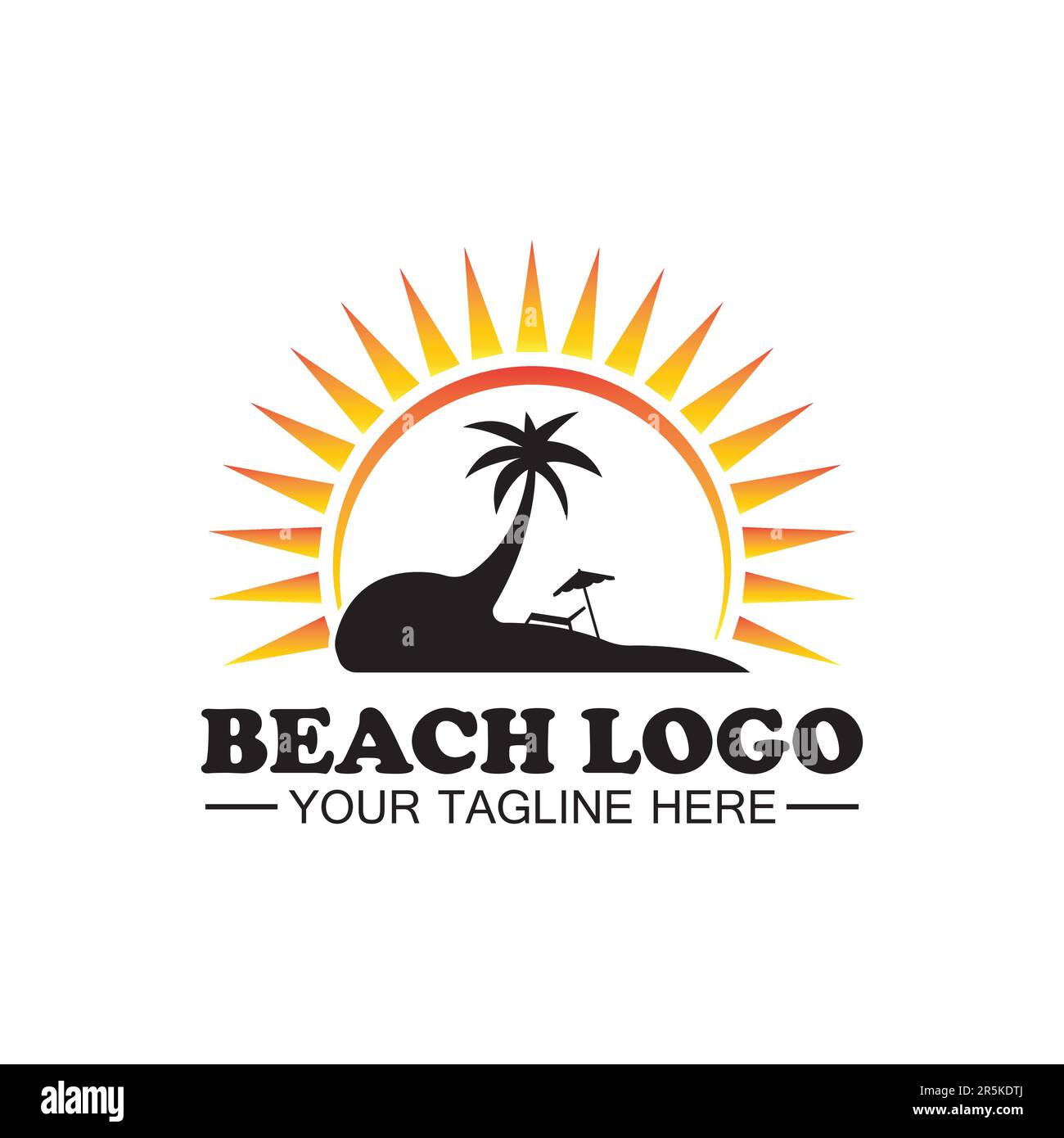 Beach logo design Vector template Stock Vector Image & Art - Alamy