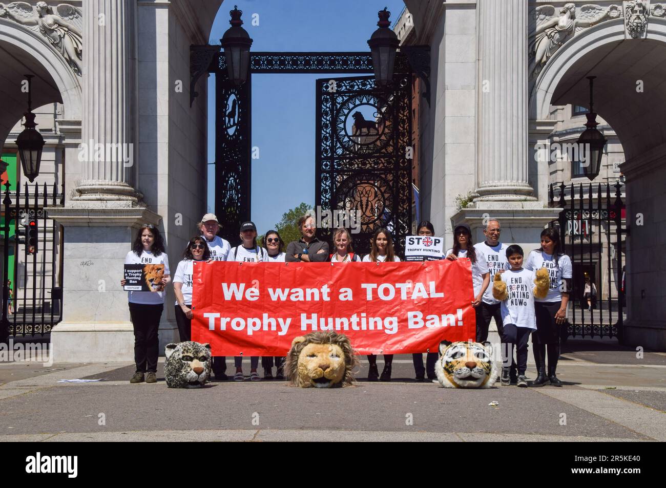 London, UK. 4th June 2023. Activists from the Campaign to Ban Trophy ...