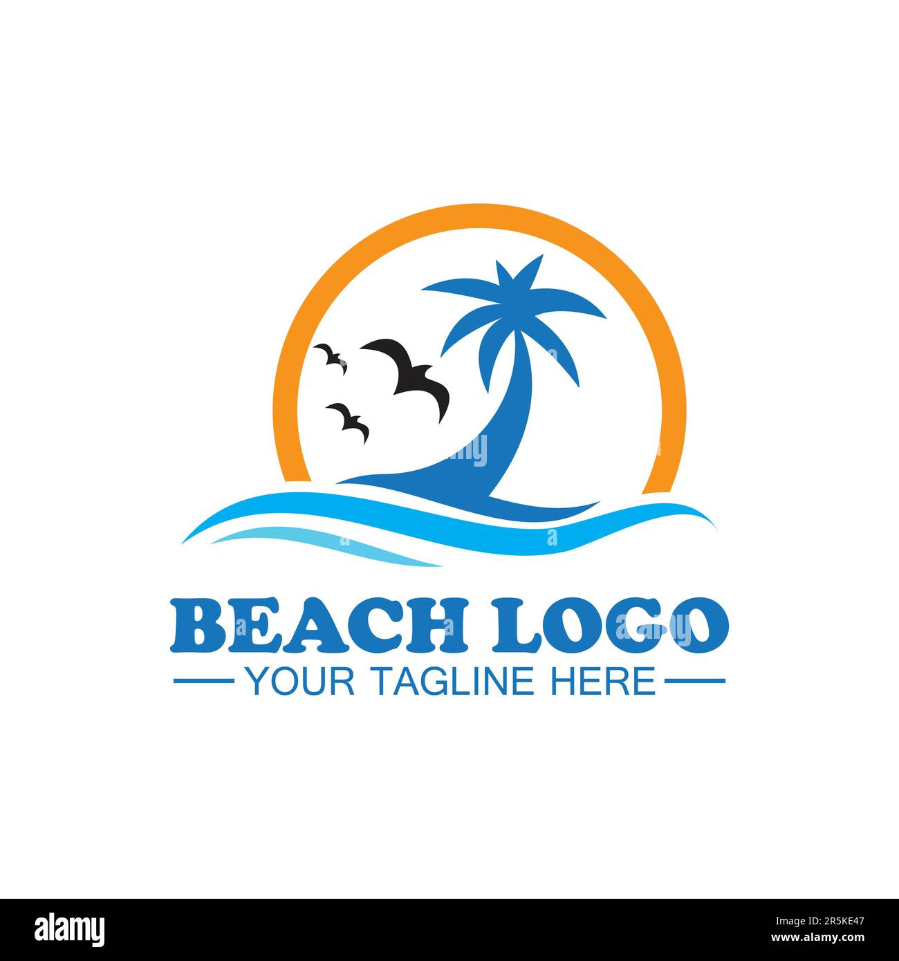 Beach logo design Vector template Stock Vector Image & Art - Alamy