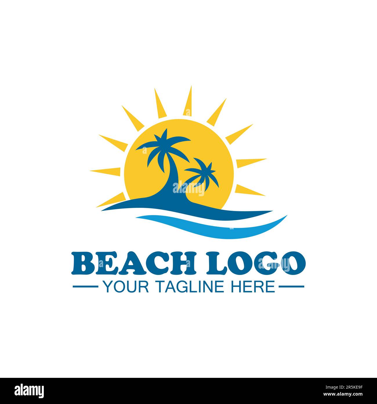 Beach logo design Vector template Stock Vector Image & Art - Alamy