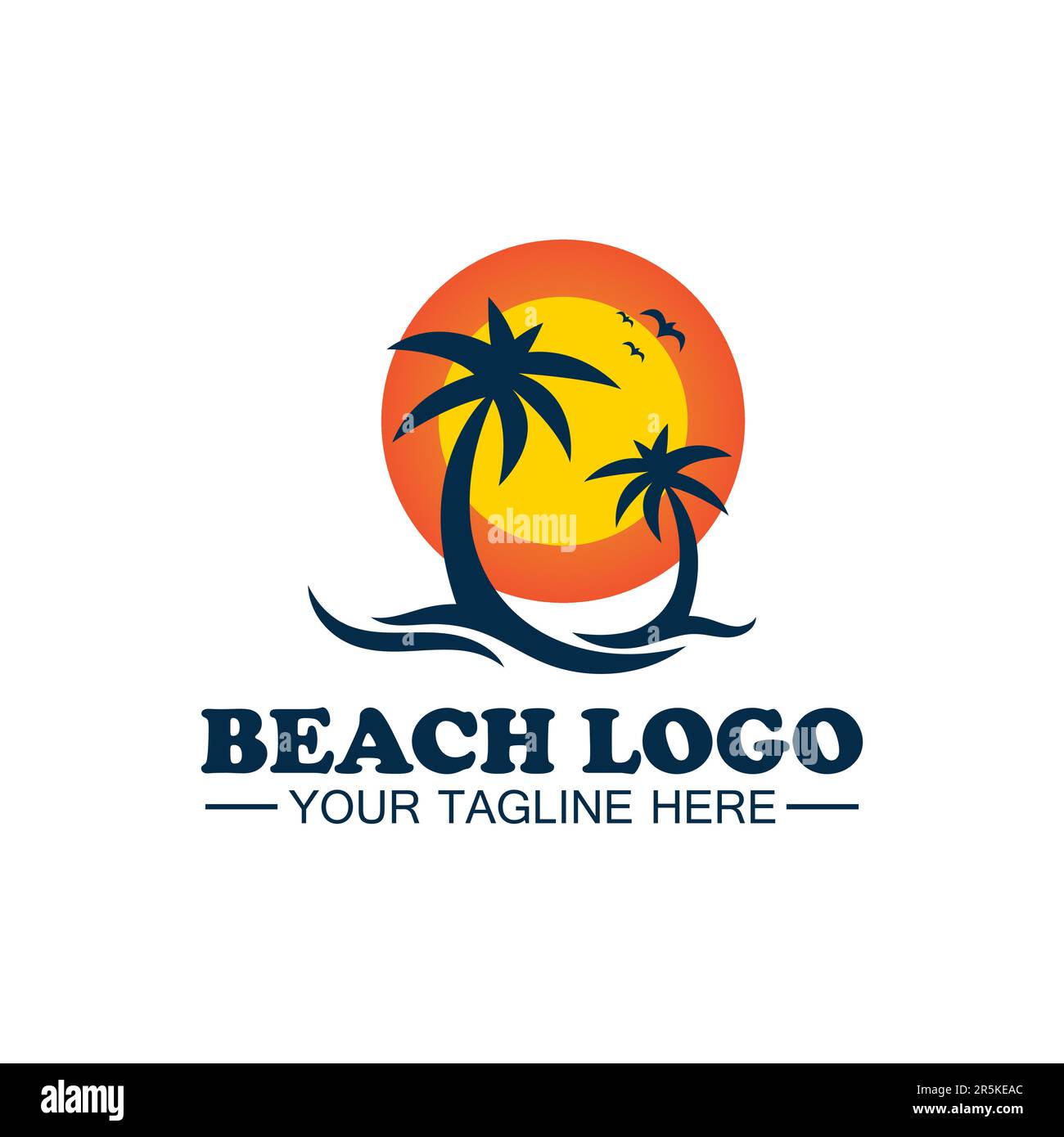 Beach logo design Vector template Stock Vector Image & Art - Alamy