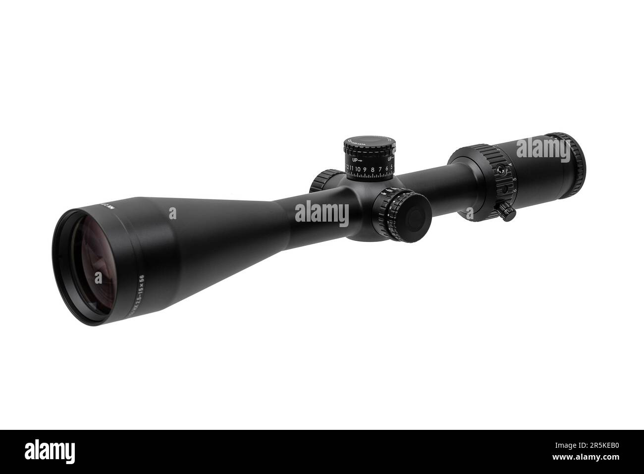 Modern sniper scope on a white background. Optical device for aiming ...