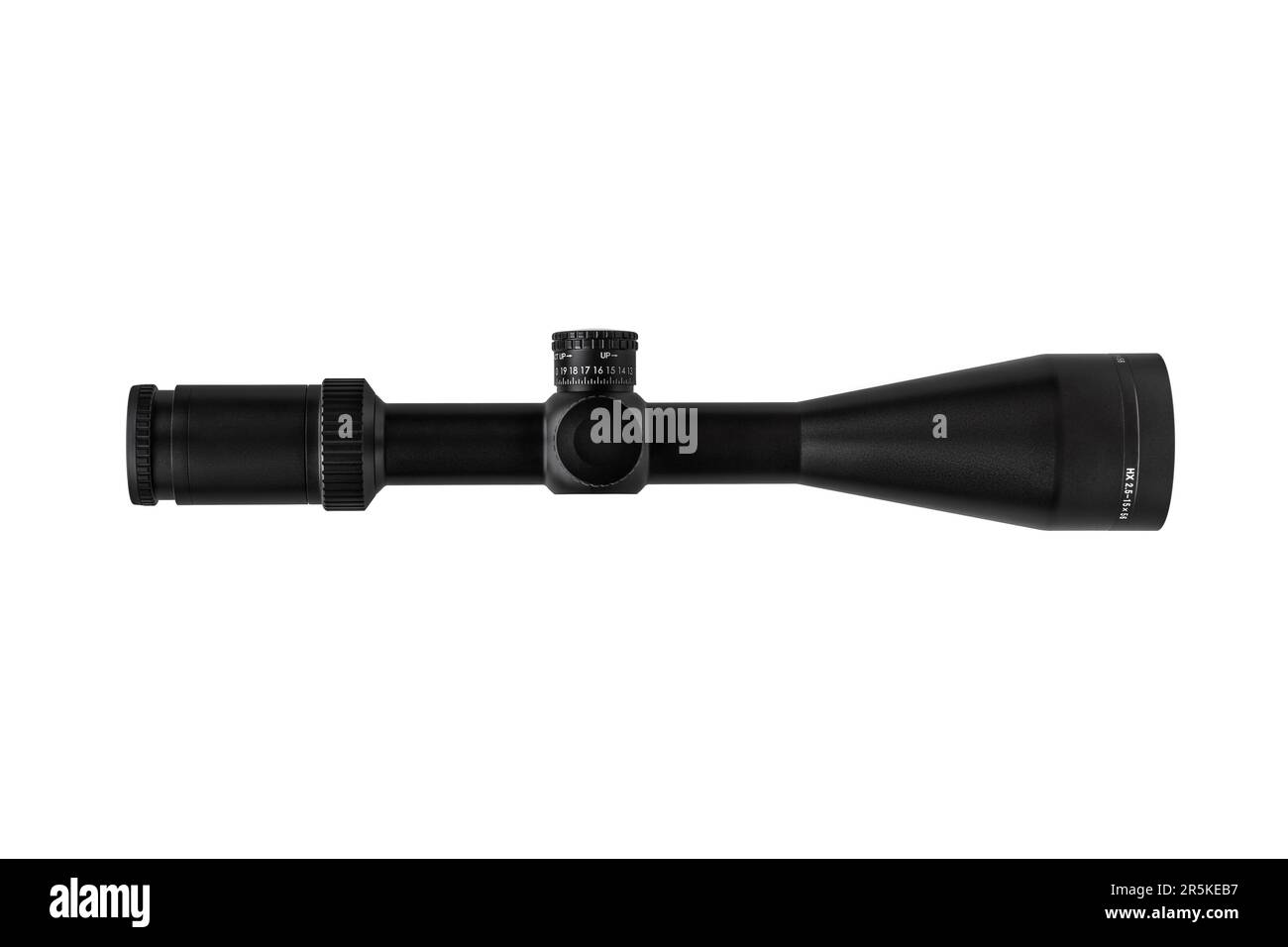 Modern sniper scope on a white background. Optical device for aiming ...