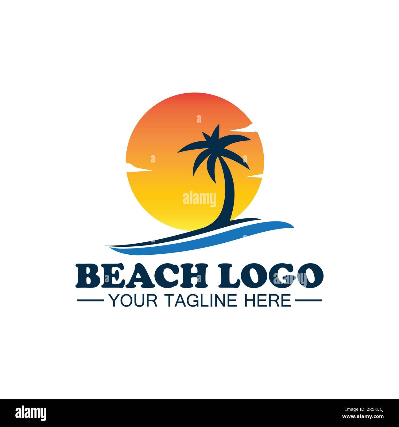 Beach logo design Vector template Stock Vector Image & Art - Alamy