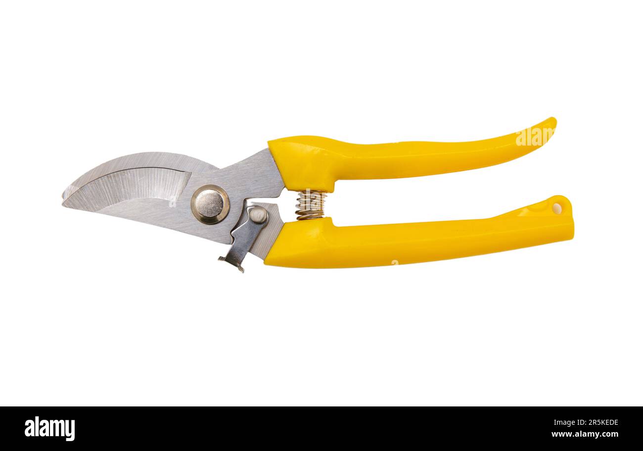 Garden pruning shears yellow handle isolated on transparent background ...
