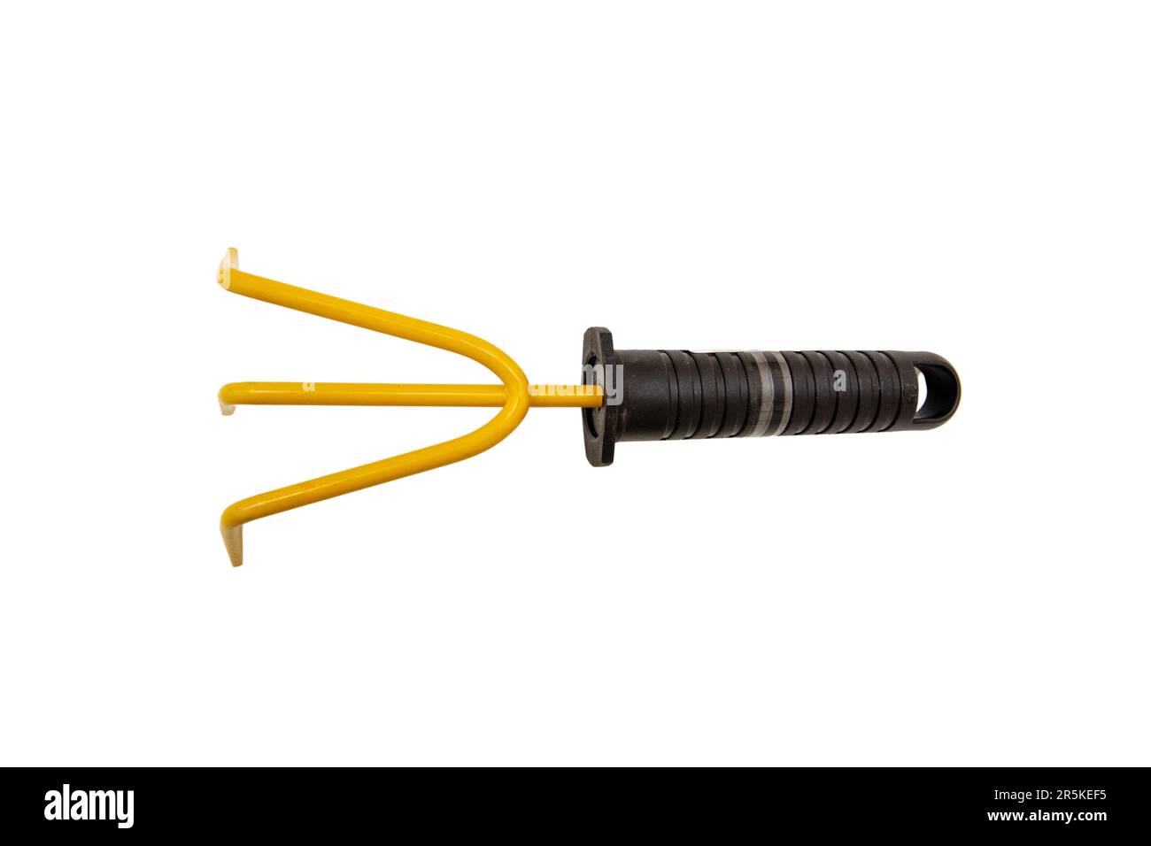 Garden rake yellow color isolated on transparent background, view from ...