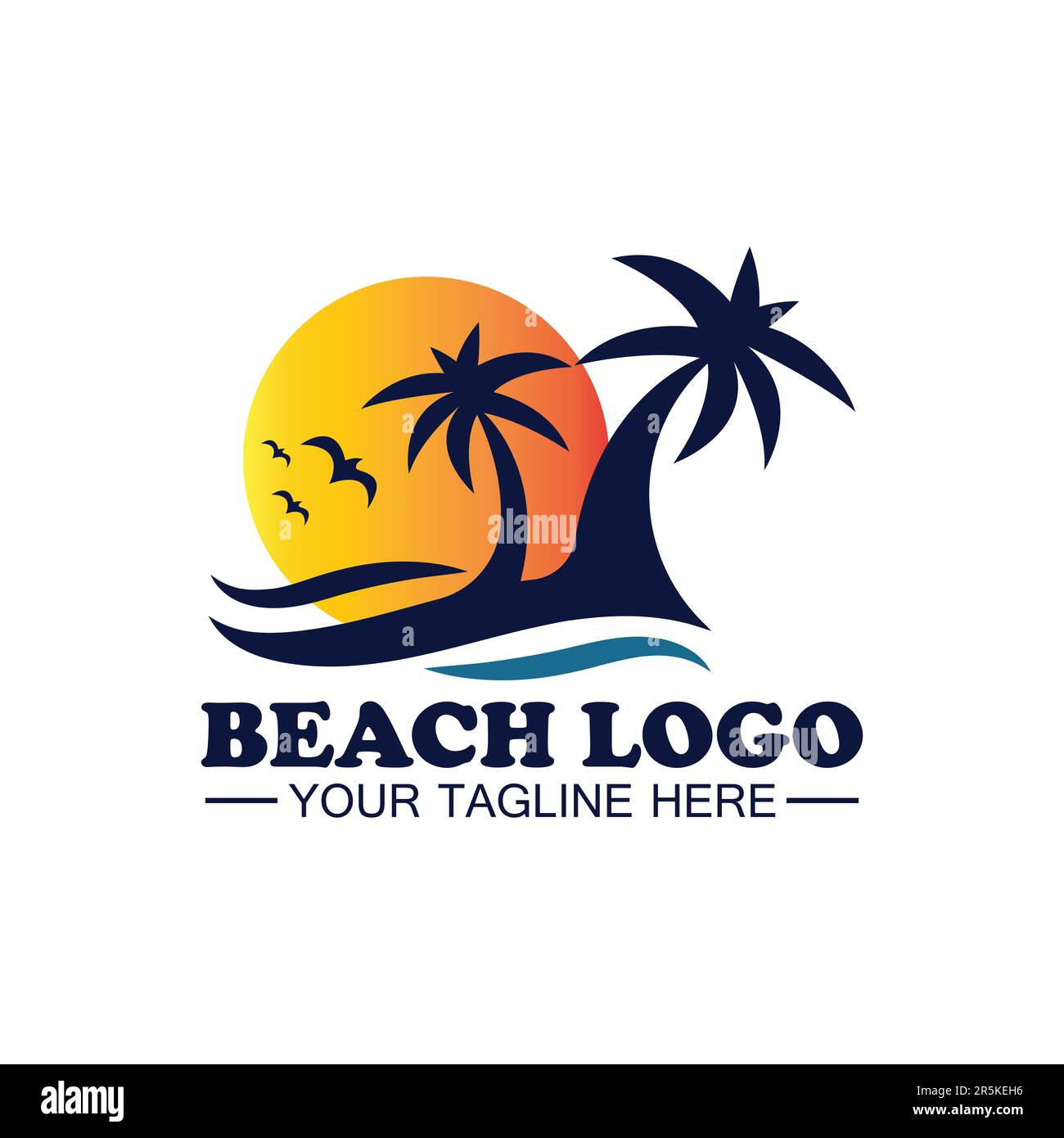 Beach logo design Vector template Stock Vector Image & Art - Alamy