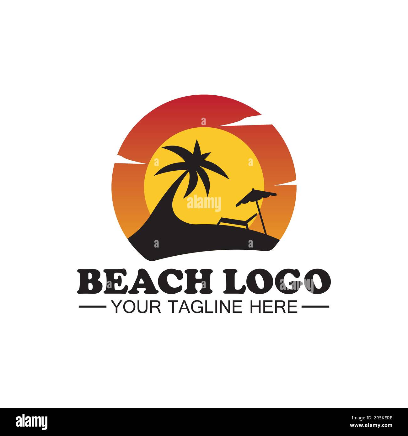 Beach logo design Vector template Stock Vector Image & Art - Alamy