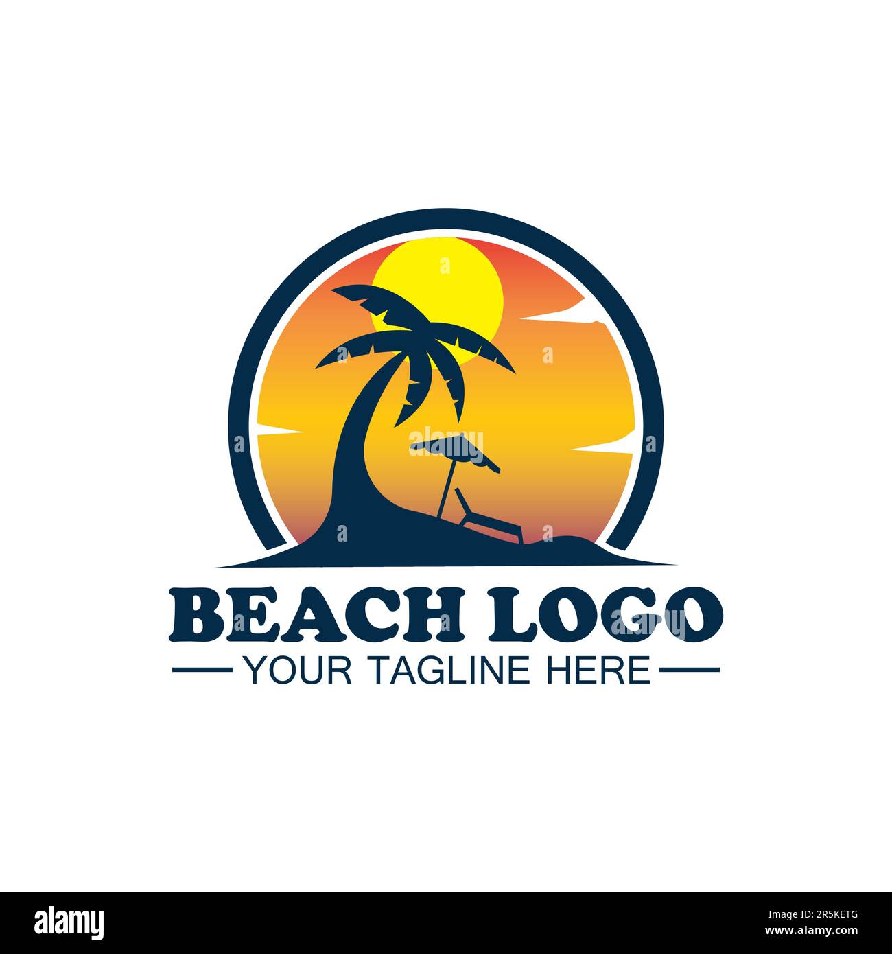 Beach logo design Vector template Stock Vector Image & Art - Alamy