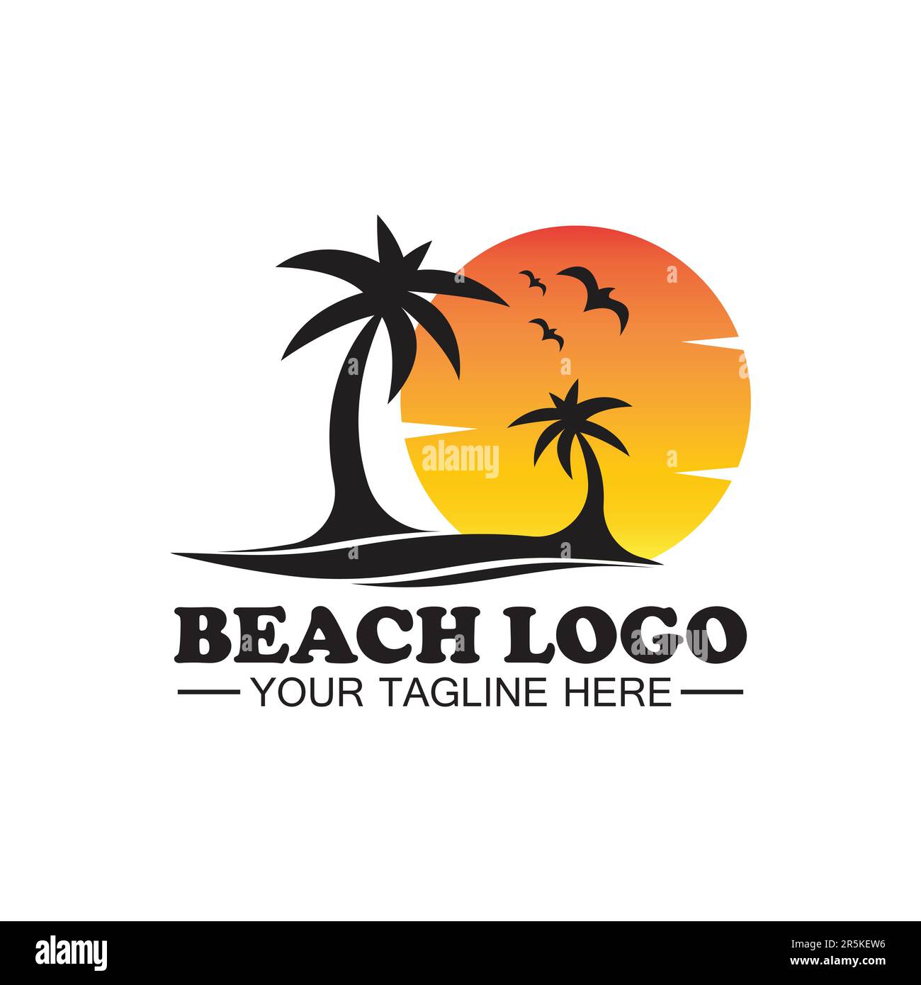 Beach logo design Vector template Stock Vector Image & Art - Alamy