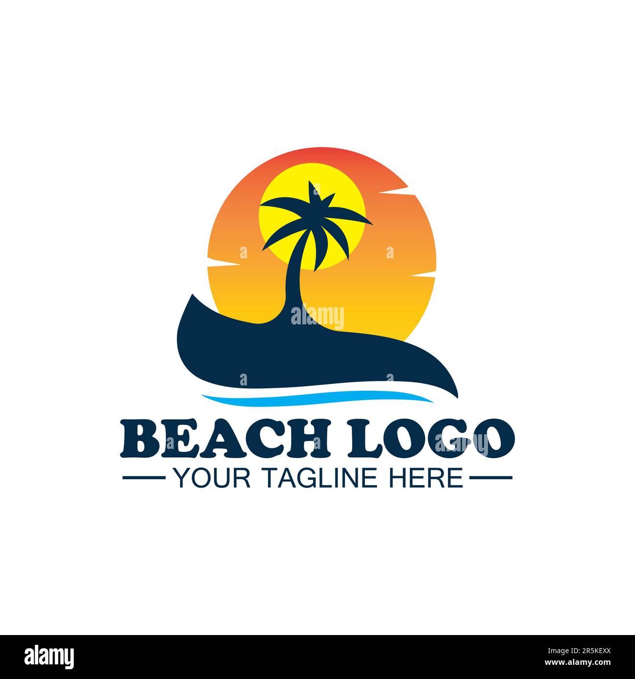Beach logo design Vector template Stock Vector Image & Art - Alamy