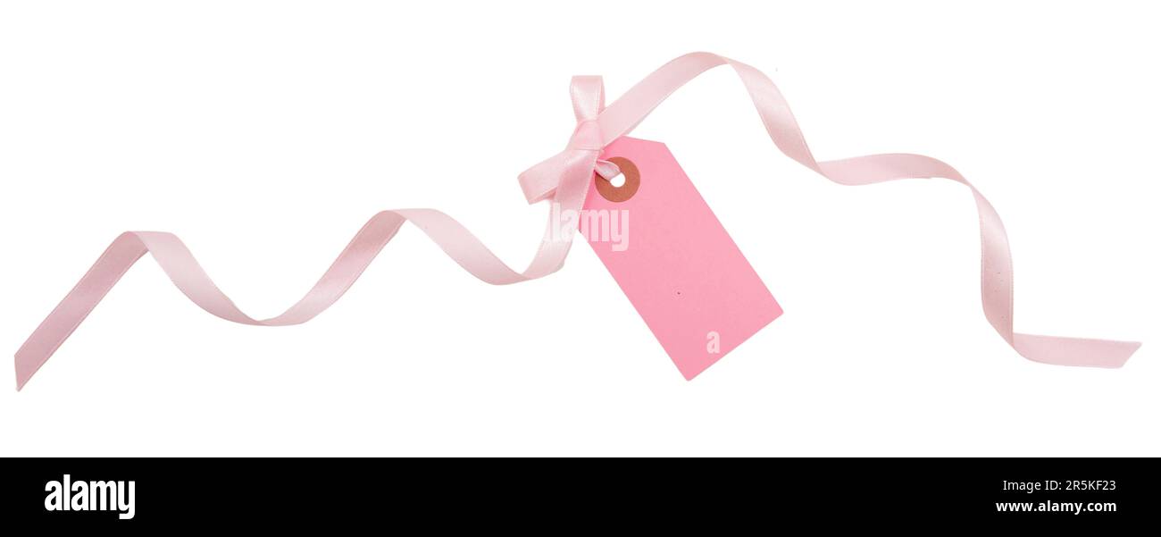 Blank price tag isolated on transparent background. Pastel pink color ...