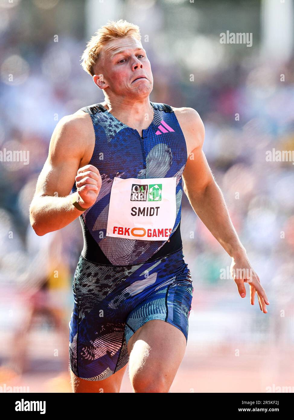 HENGELO - Nick Smidt in action during the 400 meter hurdles at the 42nd ...