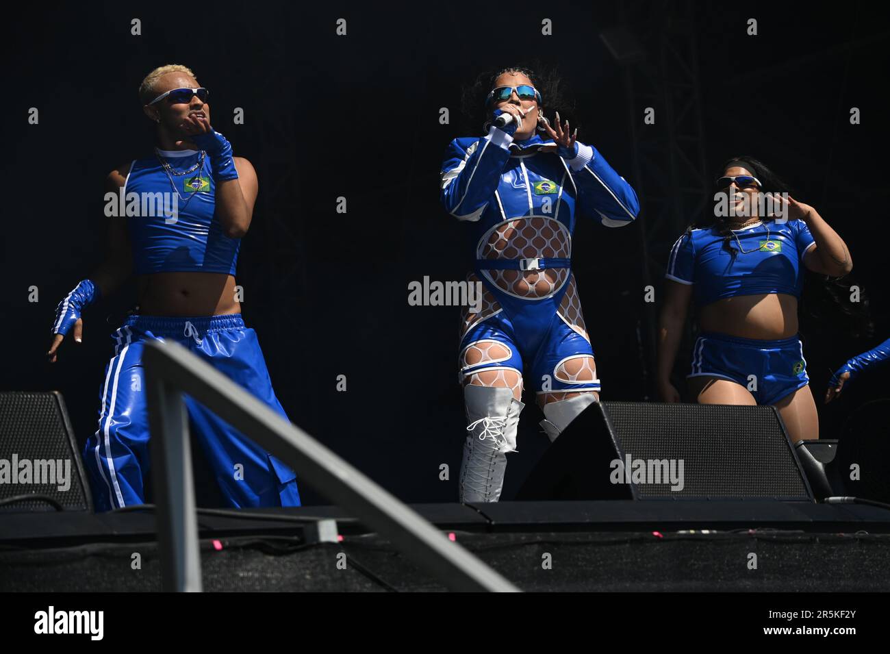 London, UK. 4th June, 2023. Gloria Groove performs at Mighty Hoopla ...