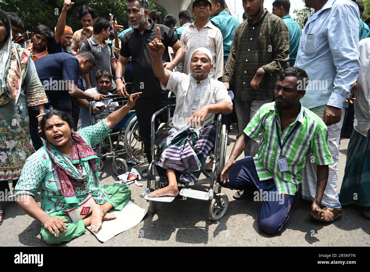 Dhaka, Bangladesh. 04th June, 2023. Disabled people protest demanding ...