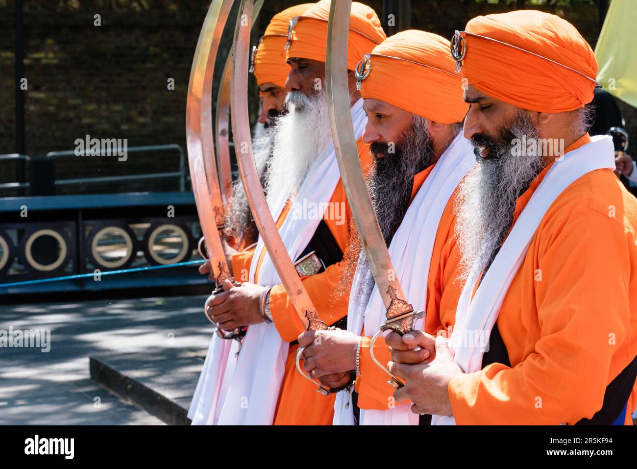 London, UK. 4 June 2023. British Sikh march to Trafalgar Square to mark ...