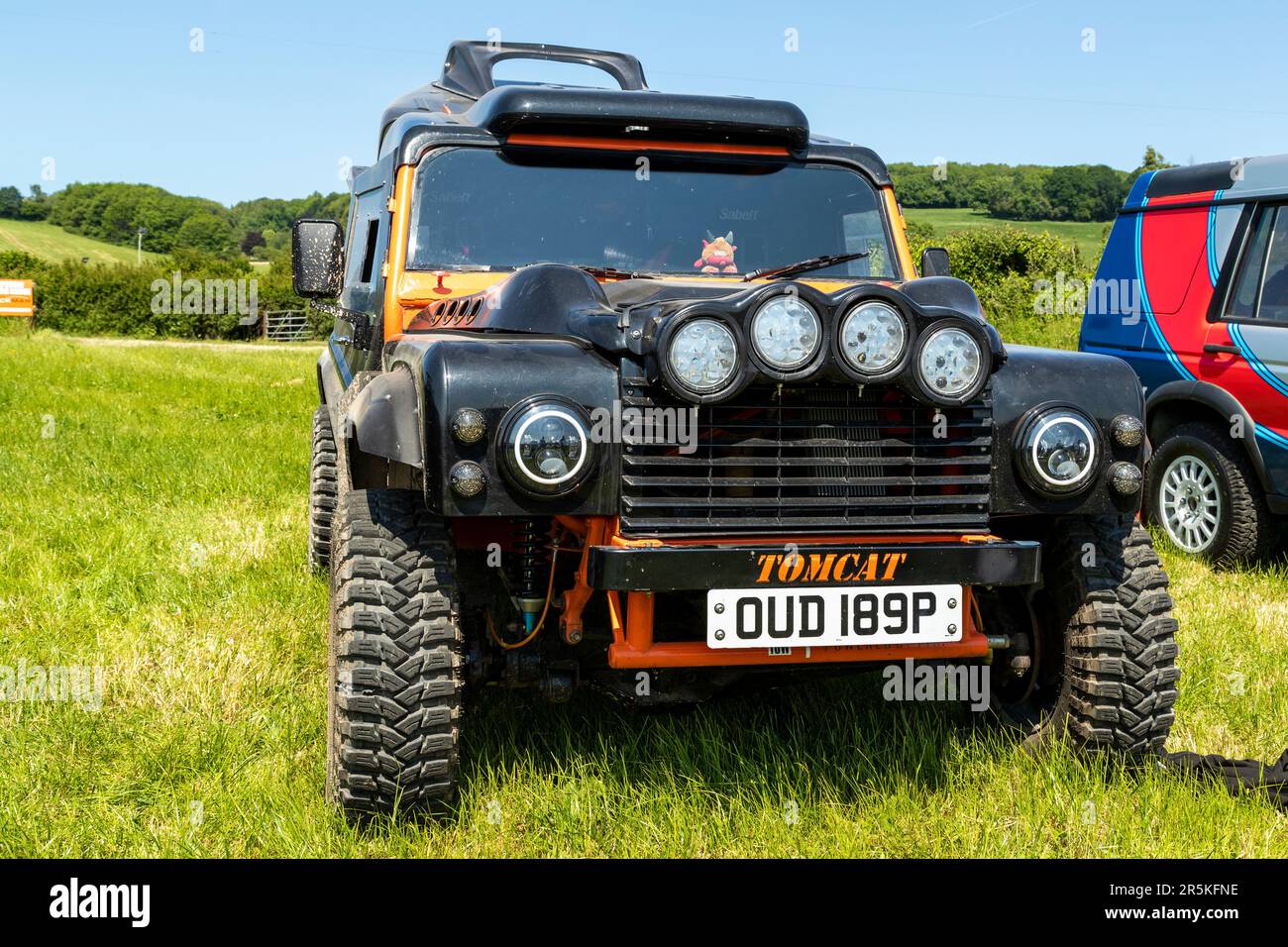 Modified Landrover Defender. Classic car meet at Hanley Farm, Chepstow ...