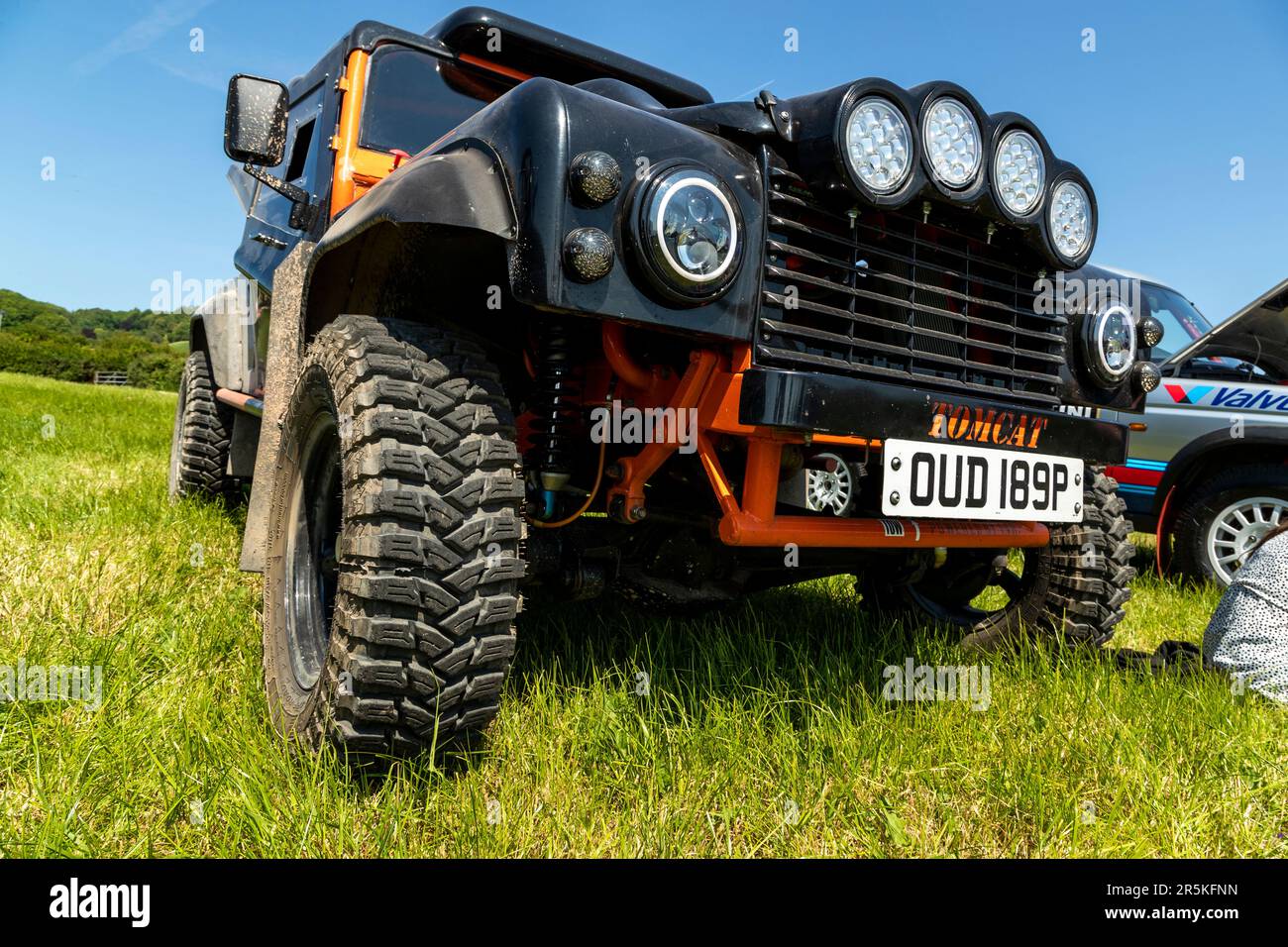Modified Landrover Defender. Classic car meet at Hanley Farm, Chepstow ...