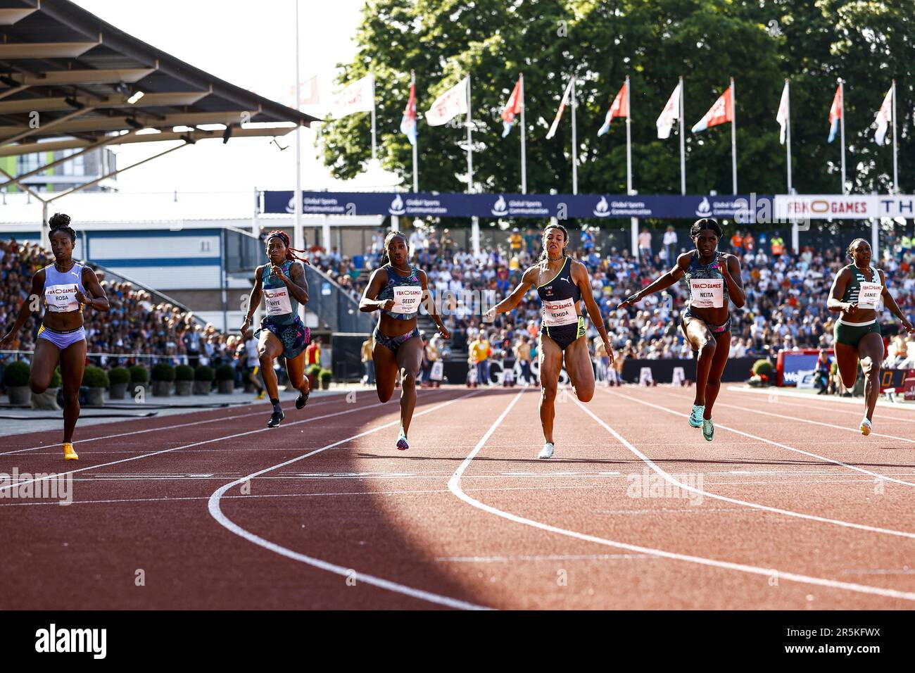 HENGELO - (lr) Michelle-Lee Ahye, N'Ketia Seedo, Bassant Hemida, Daryll ...