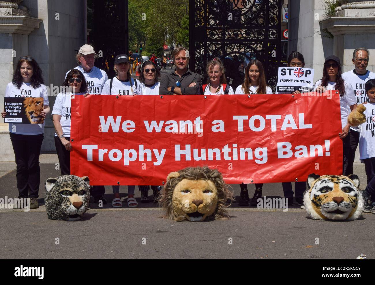 London, UK. 4th June 2023. Activists from the Campaign to Ban Trophy ...