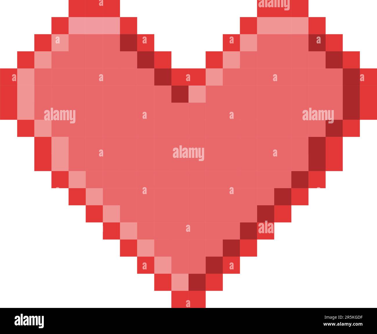 Red Heart Icon For Valentine's Day. Pixel 8 bit style Stock Vector ...