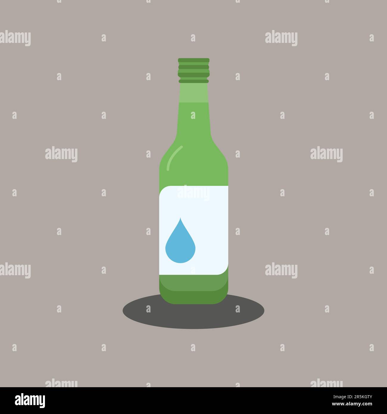 Flat icon of Soju, famous clear, colorless distilled beverage of Korean ...