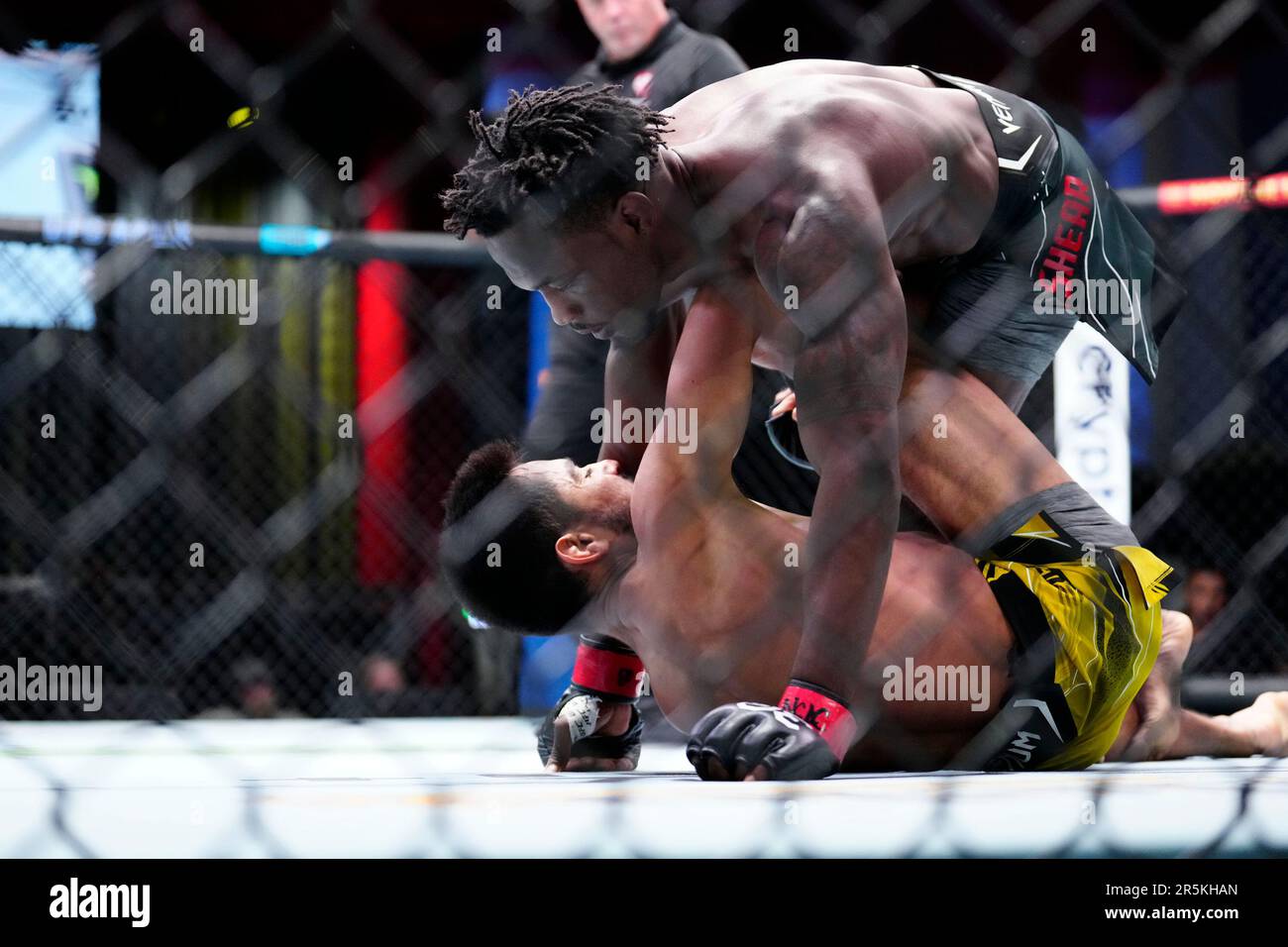LAS VEGAS, NV - JUNE 03: (R-L) DA'Mon Blackshear controls the body of ...