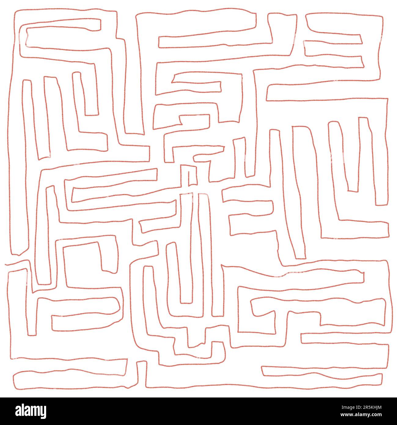 Labyrinth red riddle puzzle simple game sketch Stock Photo - Alamy