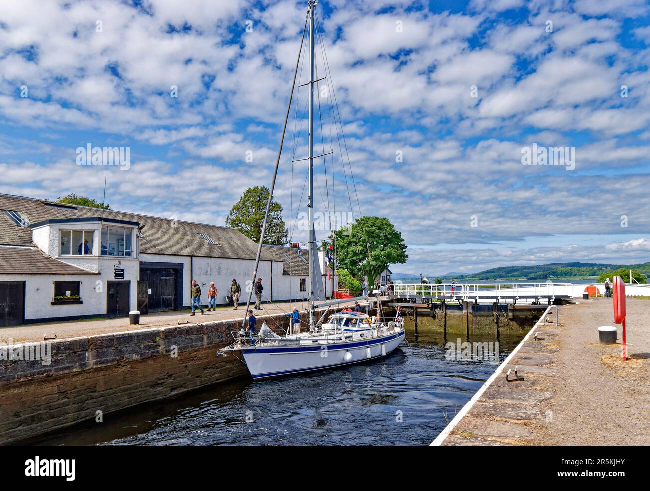 Inverness Scotland blue sky and a yacht in early summer in the upper ...