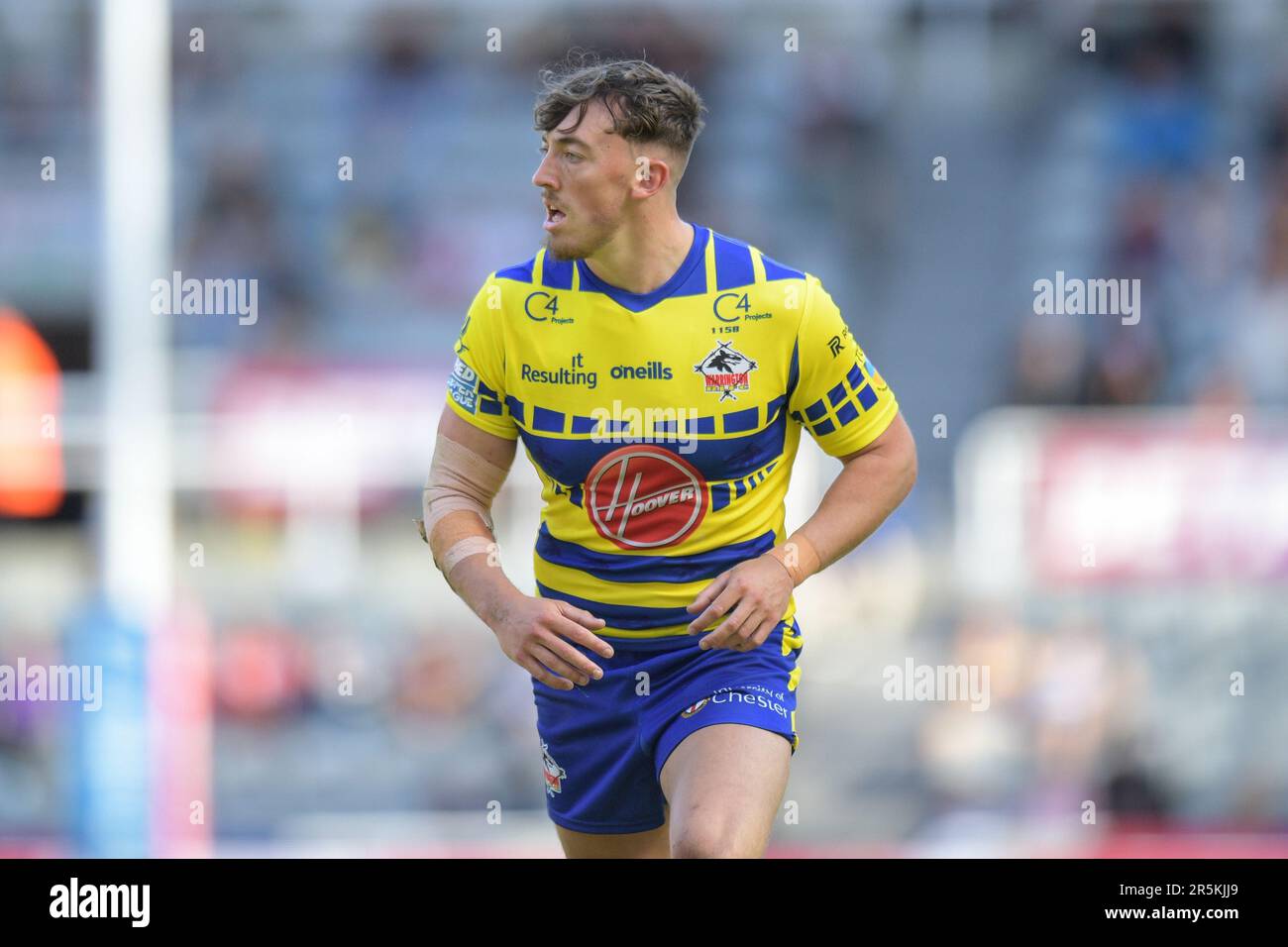Newcastle, UK. 4th June, 2023. Josh Thewlis of Warrington Wolves. Rugby ...