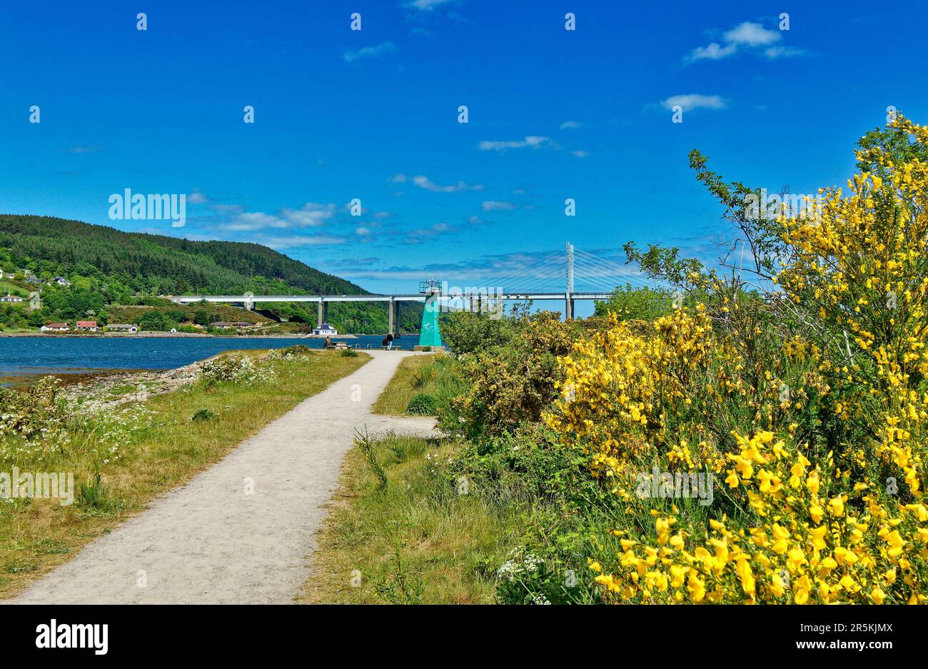 Inverness Scotland Green Lighthouse at Carnac Point the Kessock road ...