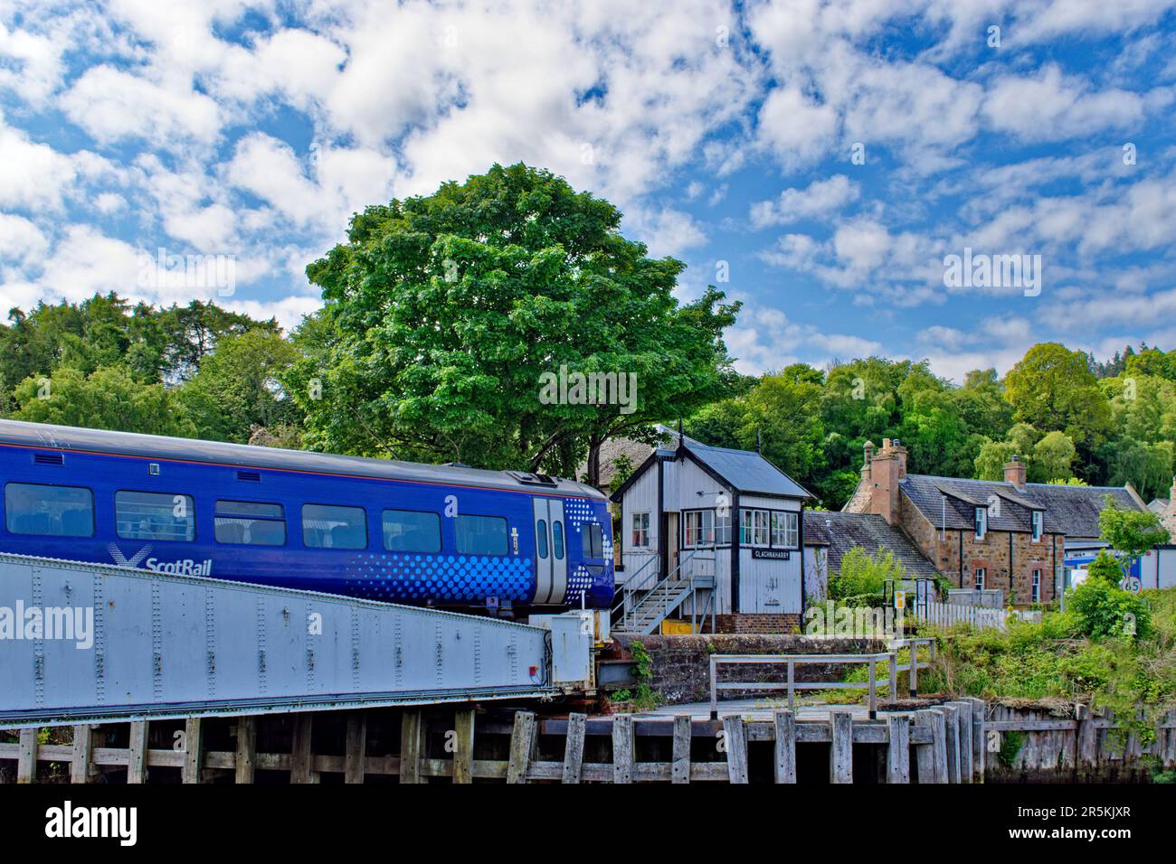 Inverness Scotland ScotRail train crossing the Clachnaharry Railway ...