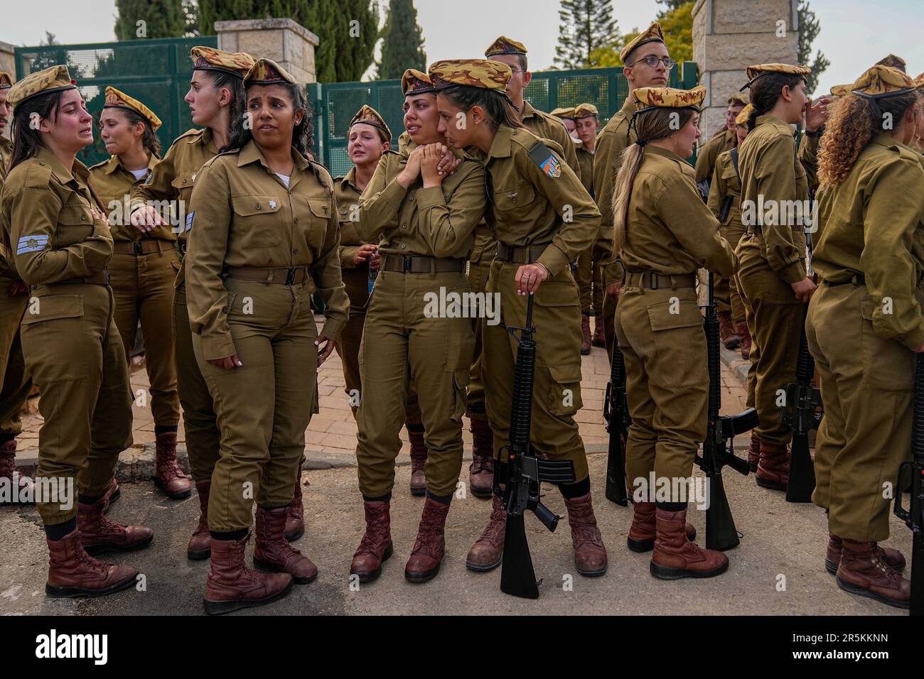 Israeli soldiers mourn during the funeral of Sgt. Lia Ben Nun, 19, in ...