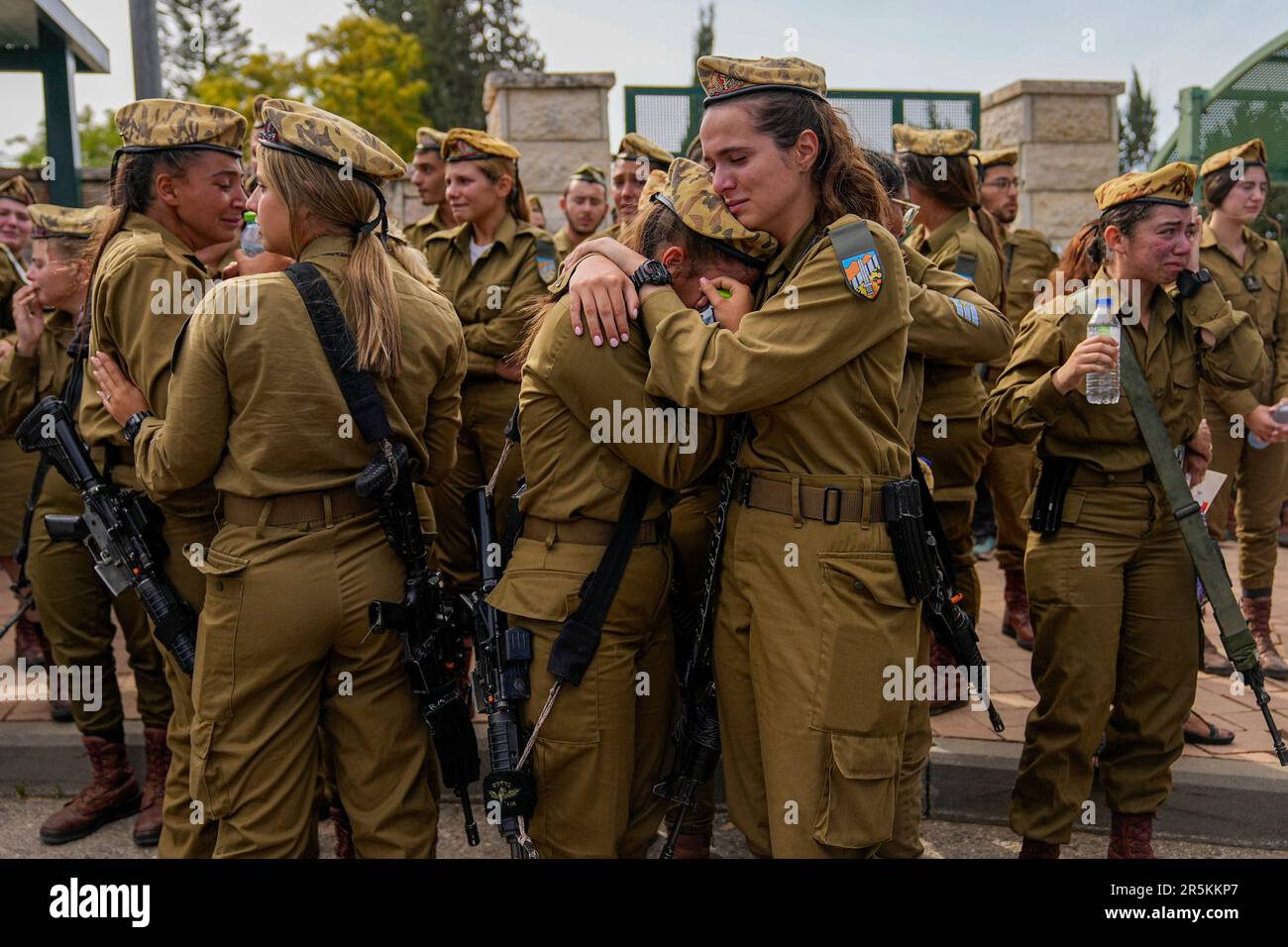 Israeli soldiers mourn during the funeral of Sgt. Lia Ben Nun, 19, in ...