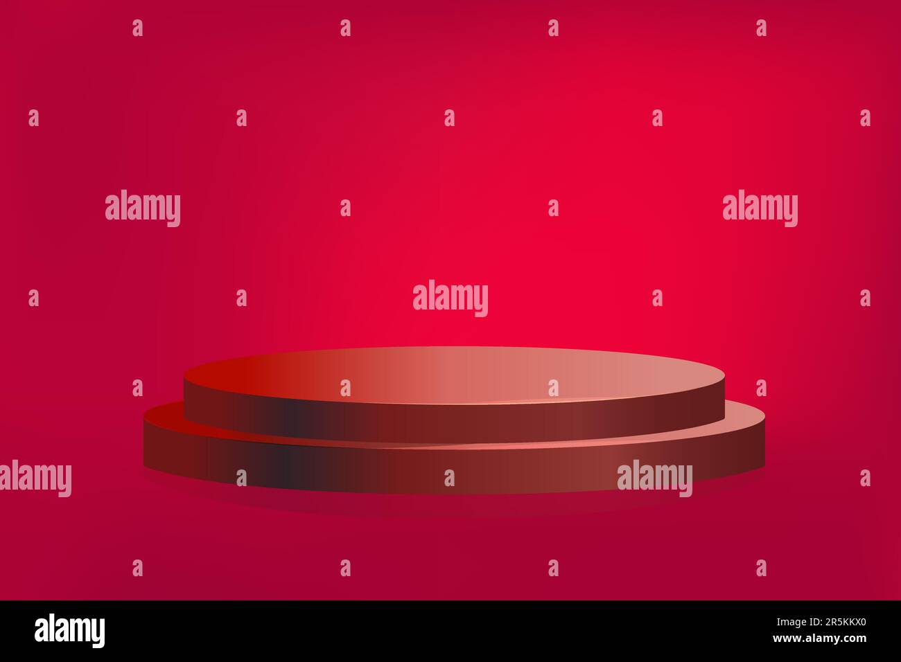 Red podium 3d product. Cylinder pedestal. Dark red minimal wall scene ...