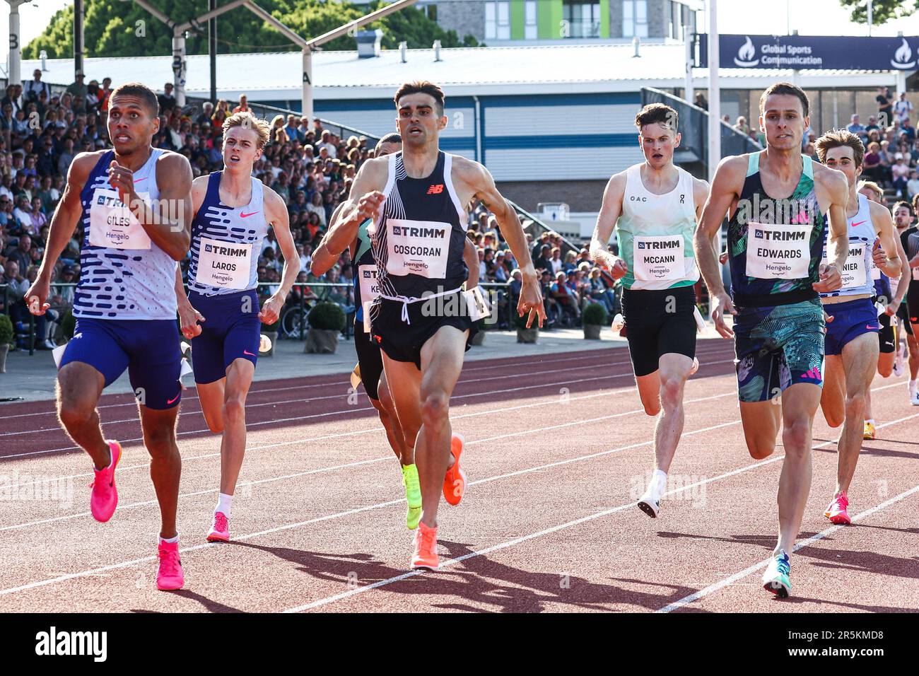 HENGELO - (lr) Elliot Giles, Andrew Coscoran, Jye Edwards in action ...