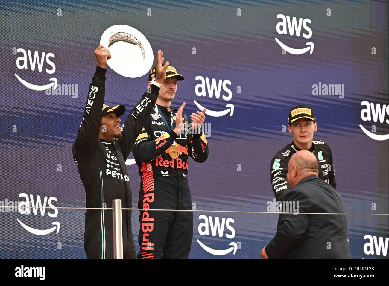 George russell podium 2023 hi-res stock photography and images - Alamy