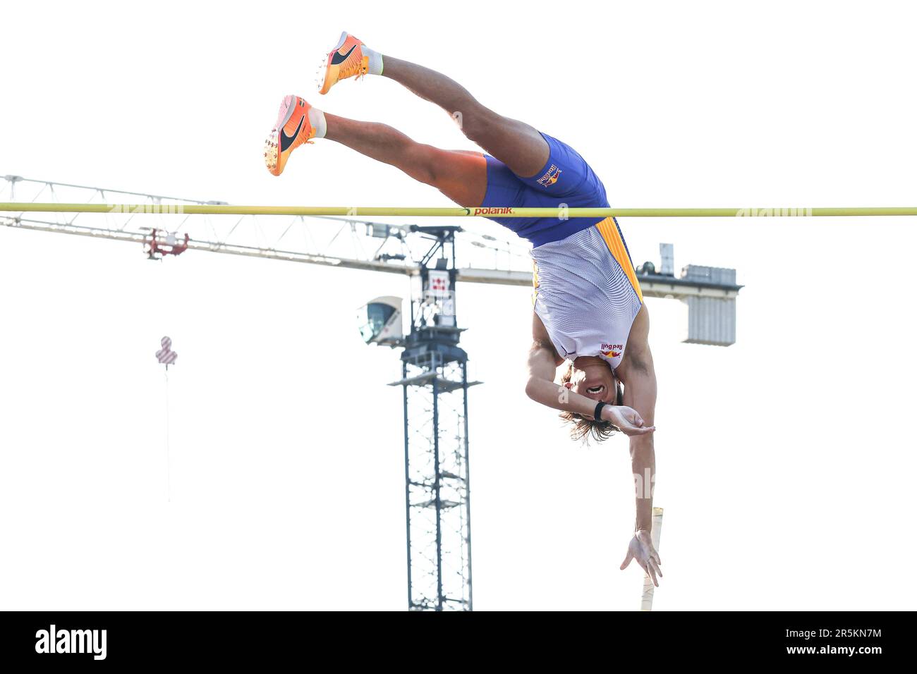 HENGELO - Armand Duplantis in action during the pole vault at the 42nd ...