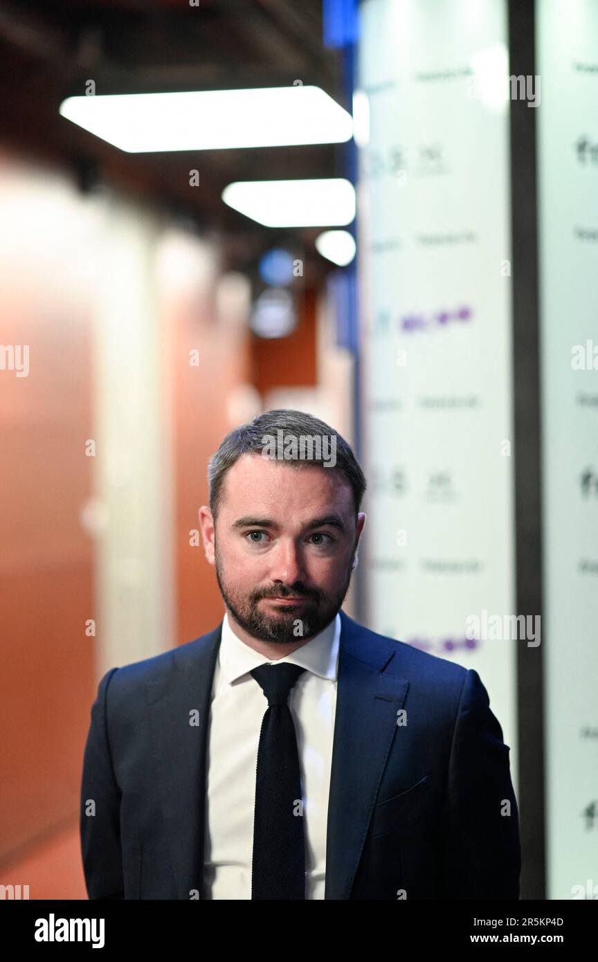 Paris, France. 04th June, 2023. Victor Chabert, Marine Le Pen's press ...