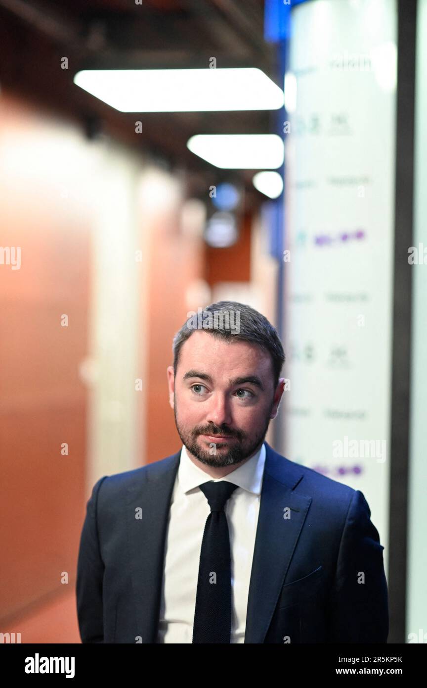 Paris, France. 04th June, 2023. Victor Chabert, Marine Le Pen's press ...