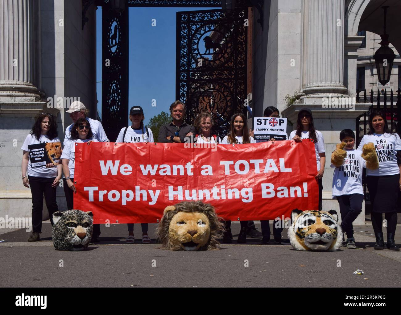London, UK. 4th June 2023. Activists from the Campaign to Ban Trophy ...