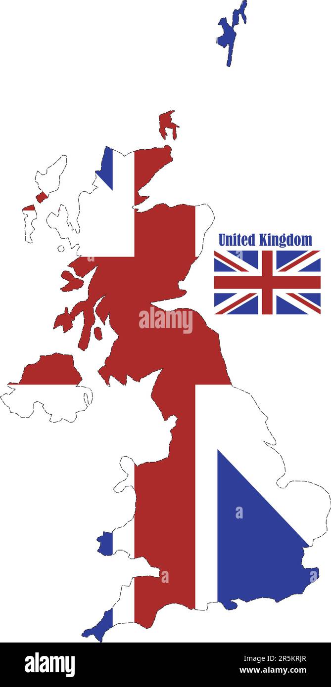 United Kingdom Map and Flag Stock Vector Image & Art - Alamy