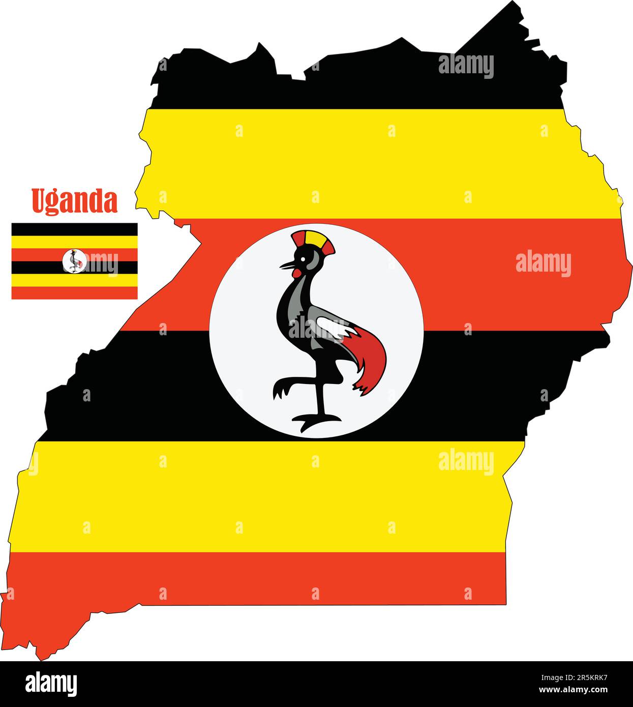 Uganda Map and Flag Stock Vector Image & Art - Alamy
