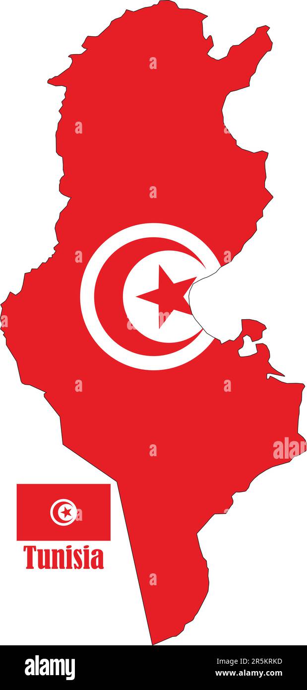 Tunisia Map and Flag Stock Vector Image & Art - Alamy